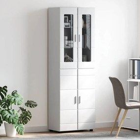 Vysoký bufet FLORIN 60 x 35 x 182 cm Vysoce lesklá bílá 3397918