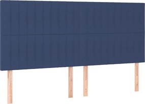 Box spring postel s matrací a LED modrá 160x200 cm textil 3135051