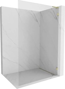 Mexen, Mexen Lunar L sprchová stěna pravá 110 x 200 cm, průhledná 8 mm, zlatá - 830L-110-000-50-00-P
