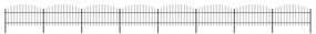 Zahradní plot s hroty ocel (1–1,25) x 13,6 m černý,  277728