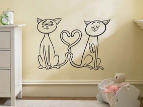 Samolepka na zeď Zamilované kočičky 0520