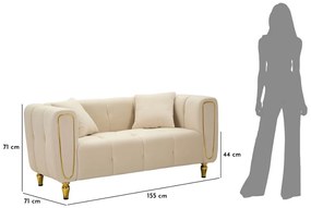Designová pohovka Baudouin 155 cm krémová
