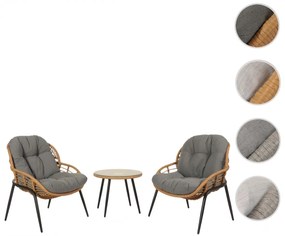 Set 2 křesílek a stolku HWC-N33 - šedá, čalounění světle šedá