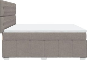 Box spring postel s matrací taupe 200x200 cm textil 3291786