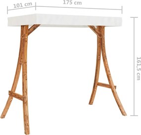 Rám pro zahradní houpačku se stříškou ohýbané dřevo úprava teak 313937