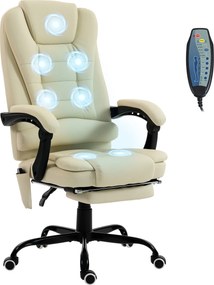VINSETTO masážní kancelářské křeslo — ergonomické, výškově nastavitelné, polohovatelné opěradlo s kabelovým ovladačem, vysouvatelná opěrka nohou, 360…