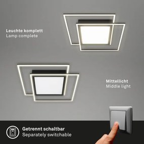 Brilo - LED Stropní svítidlo 2xLED/16W/230V + LED/19W 51,5x51,5 cm černá