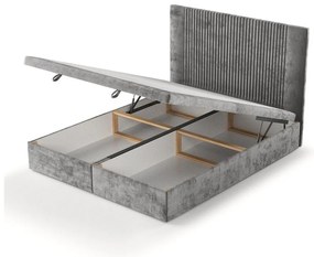 Šedá čalouněná dvoulůžková postel s úložným prostorem 180x200 cm Mavel – Maison de Rêve