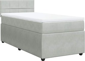 Box spring postel s matrací světle šedá 80 x 200 cm samet 3289890