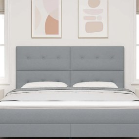 Výškově nastavitelné čelo postele Světle šedá 180 cm textil 3337847