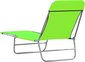 Skládací zahradní lehátka 2 ks ocel a textil zelená 310343