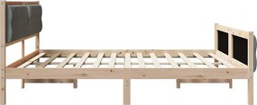 Rám postele s čelo Tmavě šedá 200 x 200 cm Masivní borové dřevo 3394269