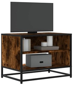 TV skříňka kouřový dub 61 x 40 x 46 cm kompozitní dřevo a kov