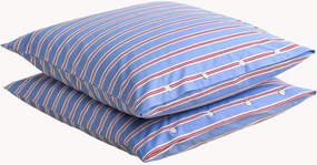 Sada povlaků na polštáře z bavlněného perkálu Striped Blue, 2 díly