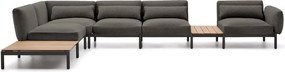 Tmavě šedá čalouněná zahradní pohovka (levý roh) Sorells – Kave Home