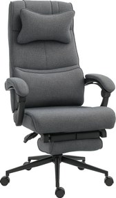 Vinsetto Ergonomická a polstrovaná kancelářská židle s nastavitelnou výškou, studentská židle s područky, hlavovou opěrkou, opěrkou nohou a 5 kolečky,