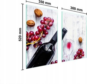 Skleněná Ochranná Deska Do Kuchyně 65x52 Hroznové Víno