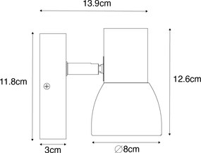 Rustikální nástěnná lampa dřevo s bílou nastavitelnou - Thorin