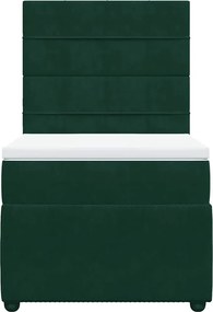 Box spring postel s matrací tmavě zelená 100x200 cm samet 3294565