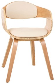 Židle King, dřevěné nohy natura - Krémová