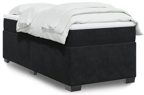 Box spring postel s matrací černá 100x200 cm samet 3285265