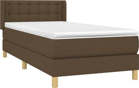 Box spring postel s matrací tmavě hnědá 90x190 cm textil 3130556