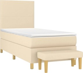 Box spring postel s matrací krémová 90x190 cm textil 3136962
