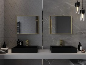 Mexen Loft, obdélníkové koupelnové zrcadlo 60 x 50 cm, barva rámu zlatá lesklá, 9852-060-050-000-50