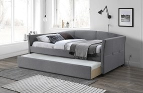 Čalouněná postel s výsuvnou přistýlkou Sara šedá