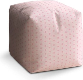 Sablio Taburet Cube Růžové puntíky - 60x60x60 cm