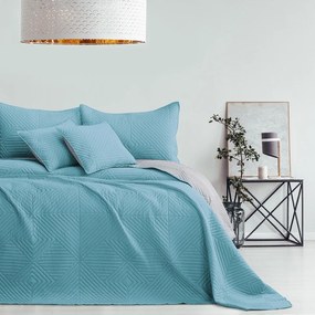 Modrý/světle šedý prošívaný přehoz z mikrovlákna 220x240 cm Softa – Restilo
