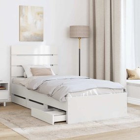 Rám postele se zásuvkou Bílá 100 x 200 cm Inženýrské dřevo 3411853