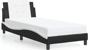 Rám postele bez matrace Zadar černý a bílý 80 x 200 cm umělá kůže 3208147