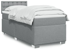 Box spring postel s matrací světle šedá 90x190 cm textil 3288057