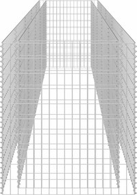 Gabionový vyvýšený záhon pozinkovaná ocel 450 x 90 x 100 cm 143552