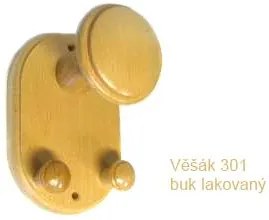 Dřevěný věšák 301 - tříkolíkový, doprodej Varianta: Věšák 301 buk lakovaný