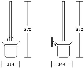 Aqualine, RUMBA WC kartáč, mléčné sklo, RB108