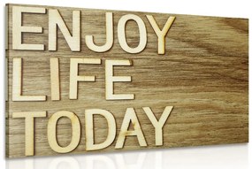 Obraz s citací - Enjoy life today - 120x80 cm