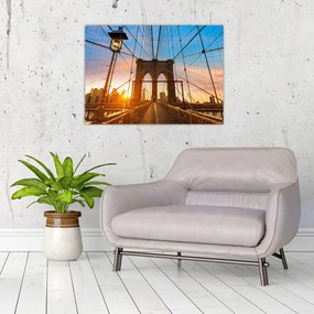 Skleněný obraz - Brooklynský most, Manhattan, New York (70x50 cm)