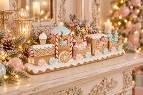 Vánoční dekorace perníkový vláček Gingerbread Train - 47*10*17 cm