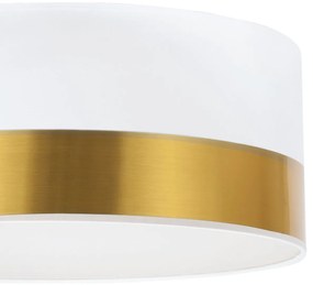 Stropní svítidlo Elegance, 1x zlaté/bílé textilní stínítko, (bílé plexisklo), (fi 40cm)
