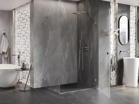 Mexen Lunar-B, pravostranný výklopný sprchový kout 100 x 70 cm, 8mm čiré sklo, chromový profil, 832-100-070-01-00-P