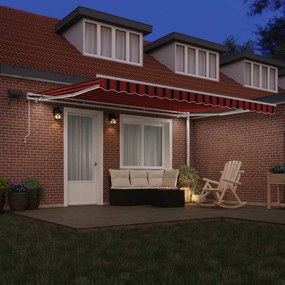 Stahovací markýza oranžová a hnědá 450 × 350 cm Látka a hliník 3331082