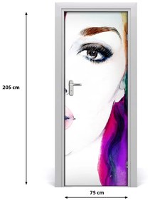 Samolepící fototapeta na dveře Abstrakce žena 75x205 cm