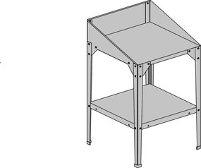 LANIT PLAST, s.r.o. ocelový regál LANITPLAST 60x60x41/81 cm dvoupolicový stříbrný GSE3 LG2712