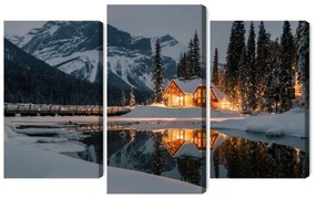 Vícedílný obraz Emerald Lake V Kanadě V Zimě Nedostatek Nedostatek Plátno Canvas 180x120