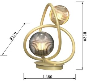 Wofi 8015-204 - LED Stolní lampa METZ 2xG9/3,5W/230V zlatá/šedá