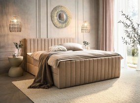 XXXLutz AMERICKÁ POSTEL, 140/200 cm, béžová Boxxx - Postele s úložným prostorem - 002444002511