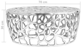 vidaXL Marketos Konferenční stolek z litého hliníku 70 x 30 cm stříbrný