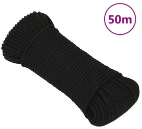 Pracovní lano černé 4 mm 50 m polyester